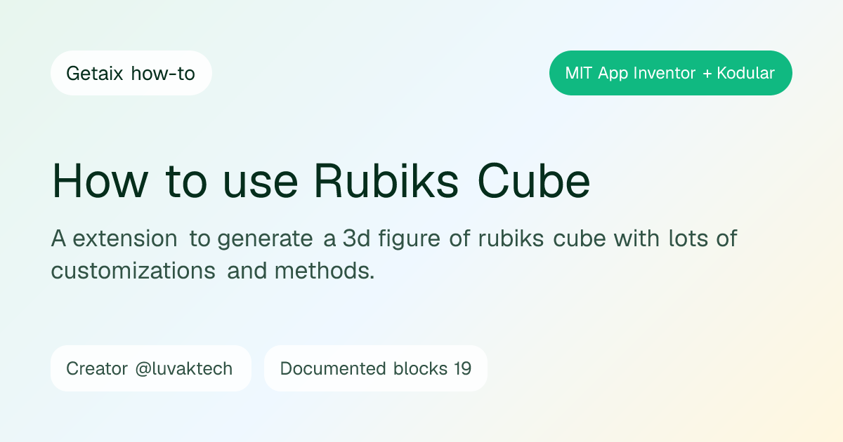 How to use Rubiks Cube with MIT App Inventor and Kodular | Getaix